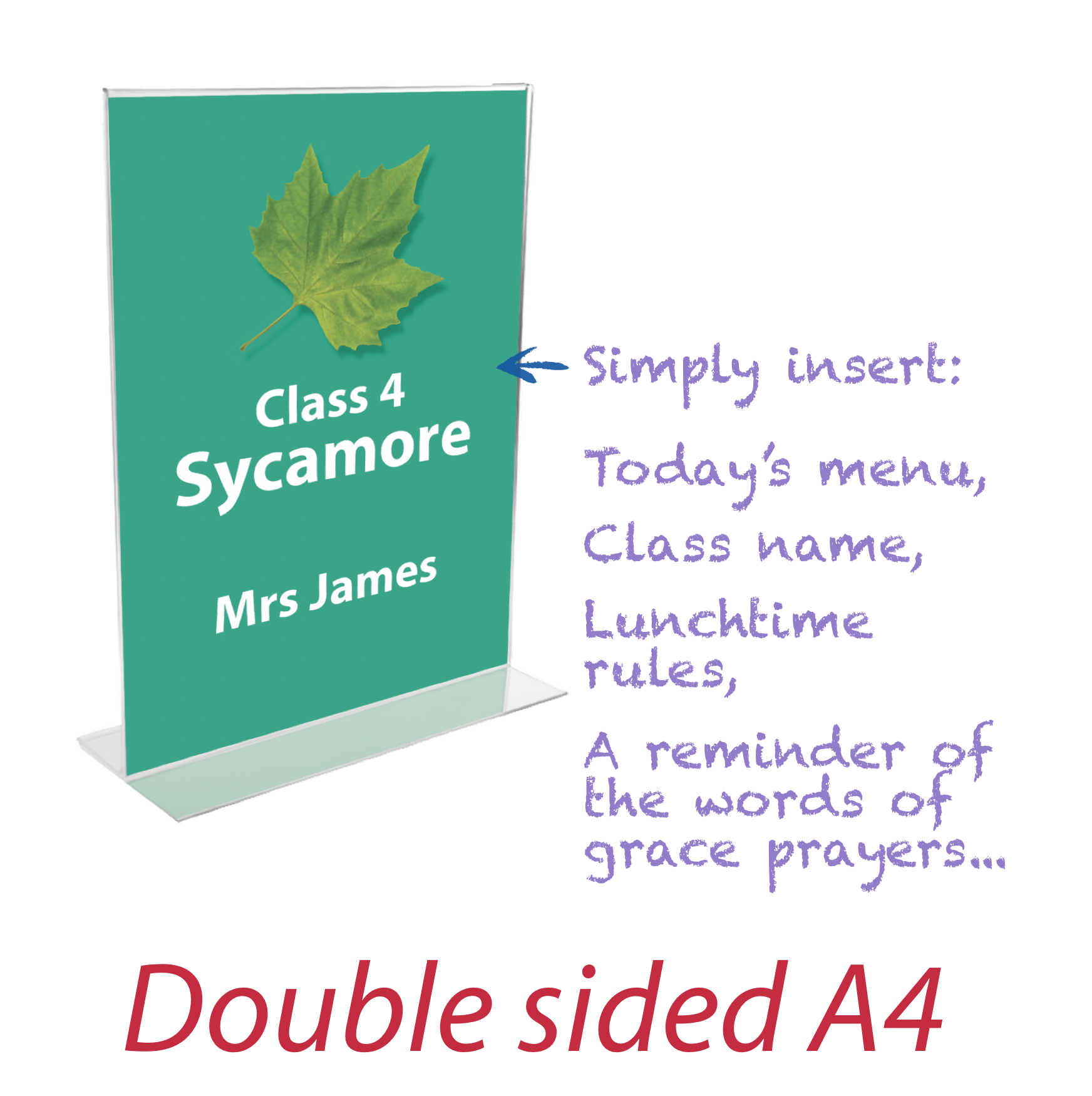 Pack of 5 A4 Double Sided Acrylic Display