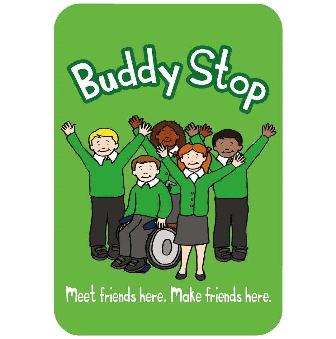 Swing Sign - Buddy Stop with Children in Uniform