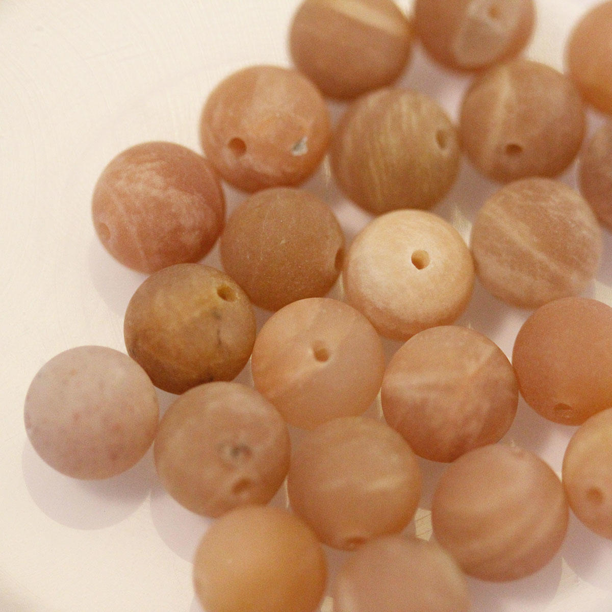 Frosted Natural Sun Stone Round Beads