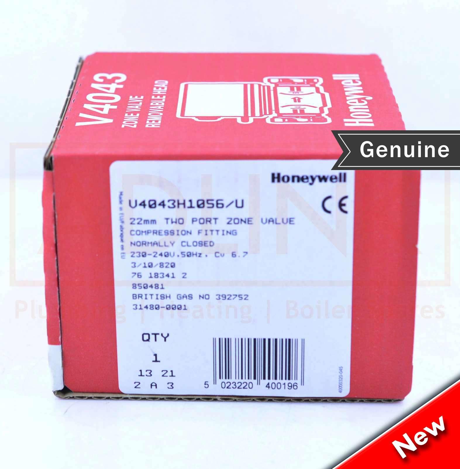 HONEYWELL 2 PORT VALVE 22MM 3 WIRE, V4043B 1257
