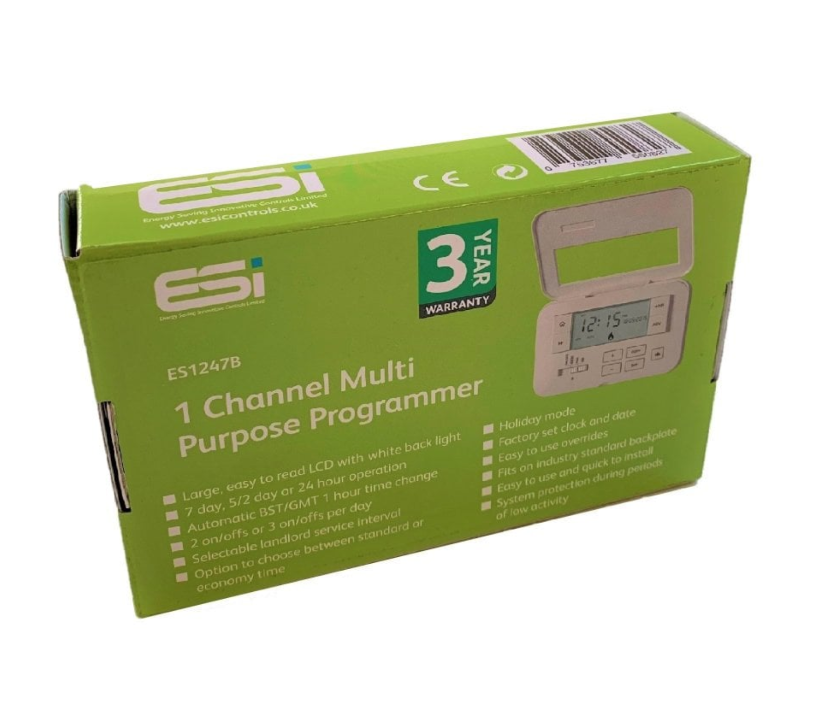 ESi 1 CHANNEL 7 DAY, 5/2 OR 24 HOUR PROGRAMMER WITH SERVICE REMINDER ...