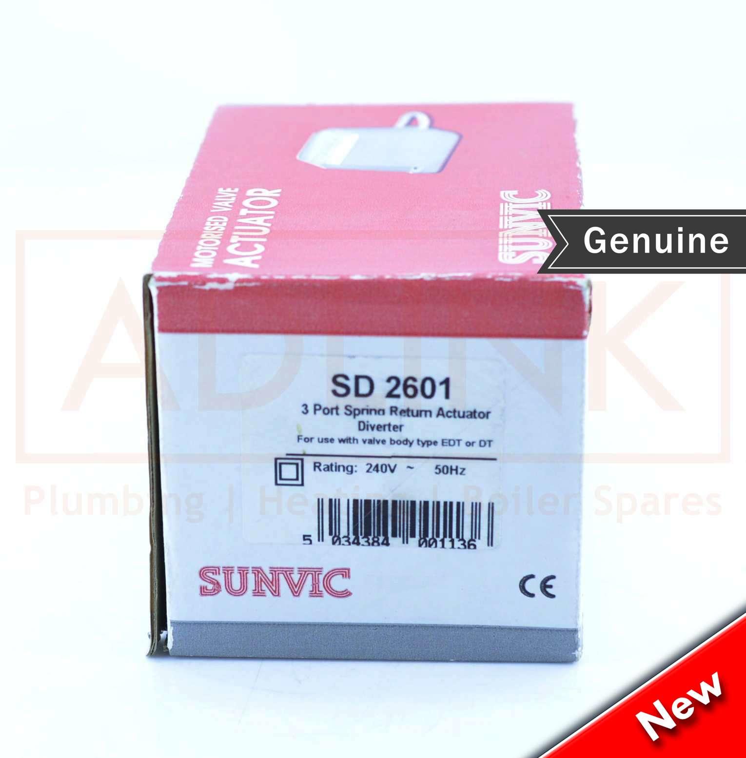SUNVIC SD2601 3 PORT VALVE ACTUATOR FOR DT/ EDT VALVE 2 WIRE (OLD PART ...