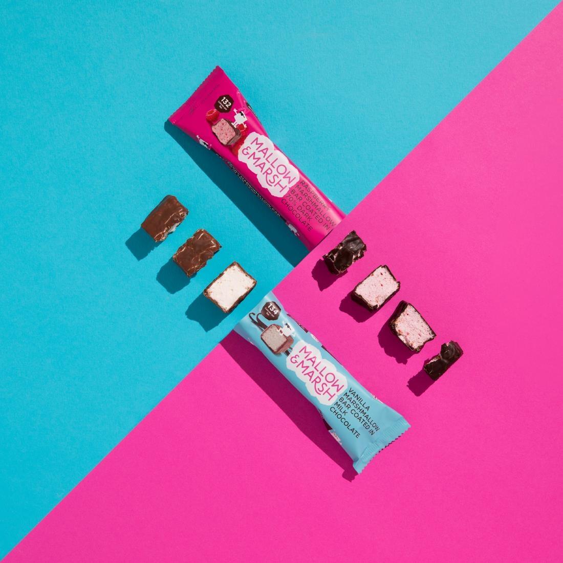 Mallow & Marsh Marshmallow Raspberry & Dark Chocolate Bars 35g (Pack of ...