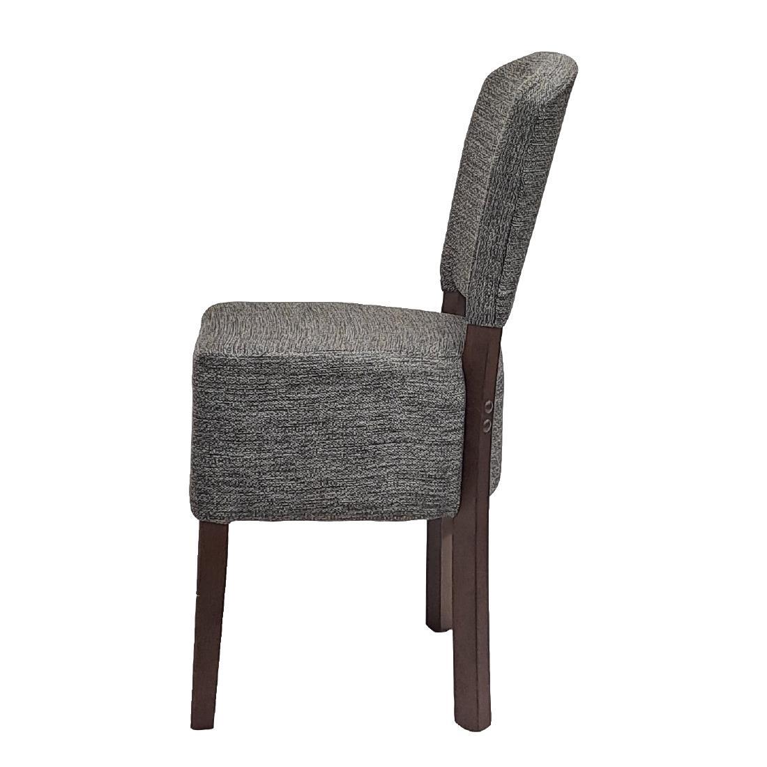 Hanoi Dining Chair In Dark Walnut with Shetland Smoke Seatpad (Pack of ...