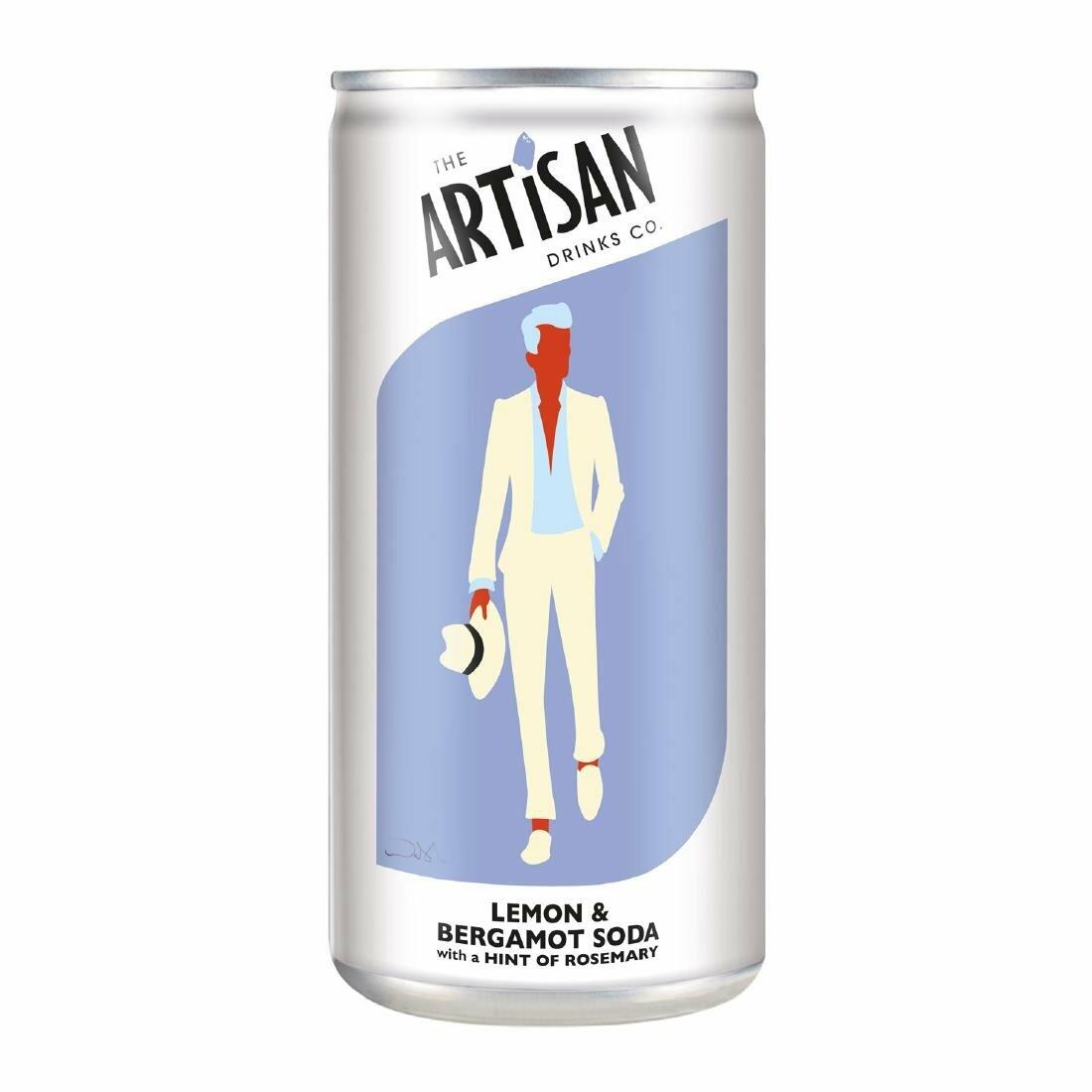 Artisan Drinks Cloudy Lemon & Bergamot Soda Cans 250ml (Pack of 12 ...