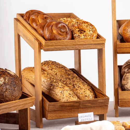 Bonzer Stand Tray High GN 1/2 - Oak 26.5 x 32.5 x H 7.5 cm | Go for Green