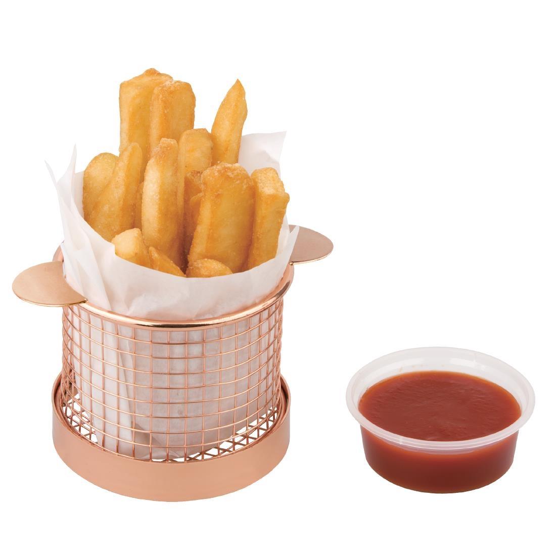 CS312 - Olympia Round Chip Presentation Basket Copper - CS312