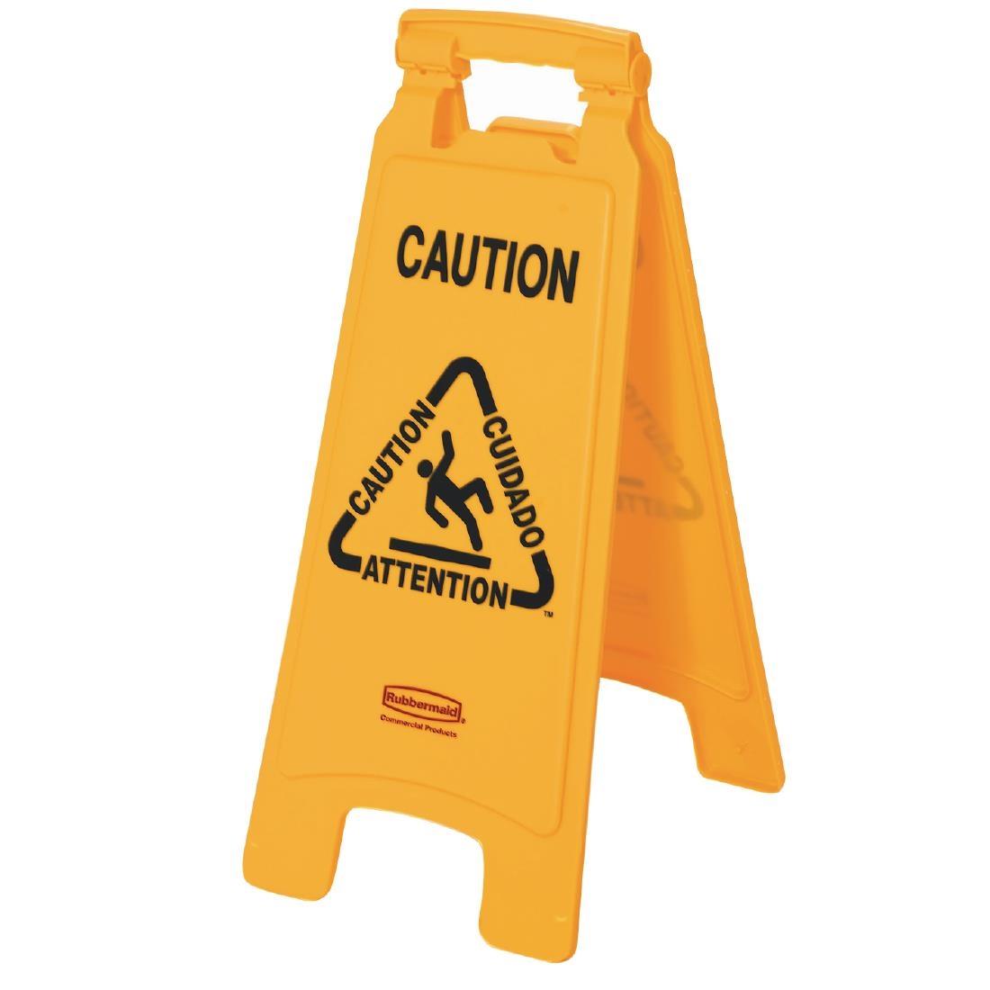 GG991 - Rubbermaid Multilingual A Frame Wet Floor Safety Sign