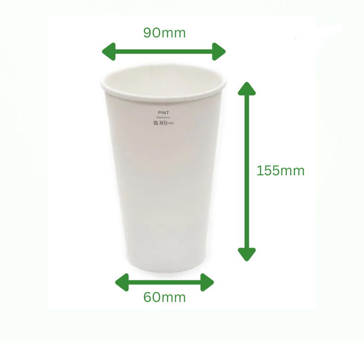 PAPER-PINT-CE - Custom Printed UKCA / CE Marked Paper Pint Cup - 20oz