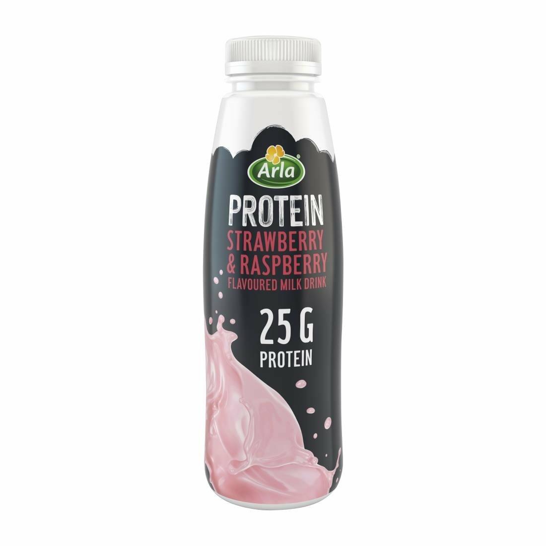 Arla Protein Strawberry & Raspberry Milk Drink 482ml (Pack of 8 ...