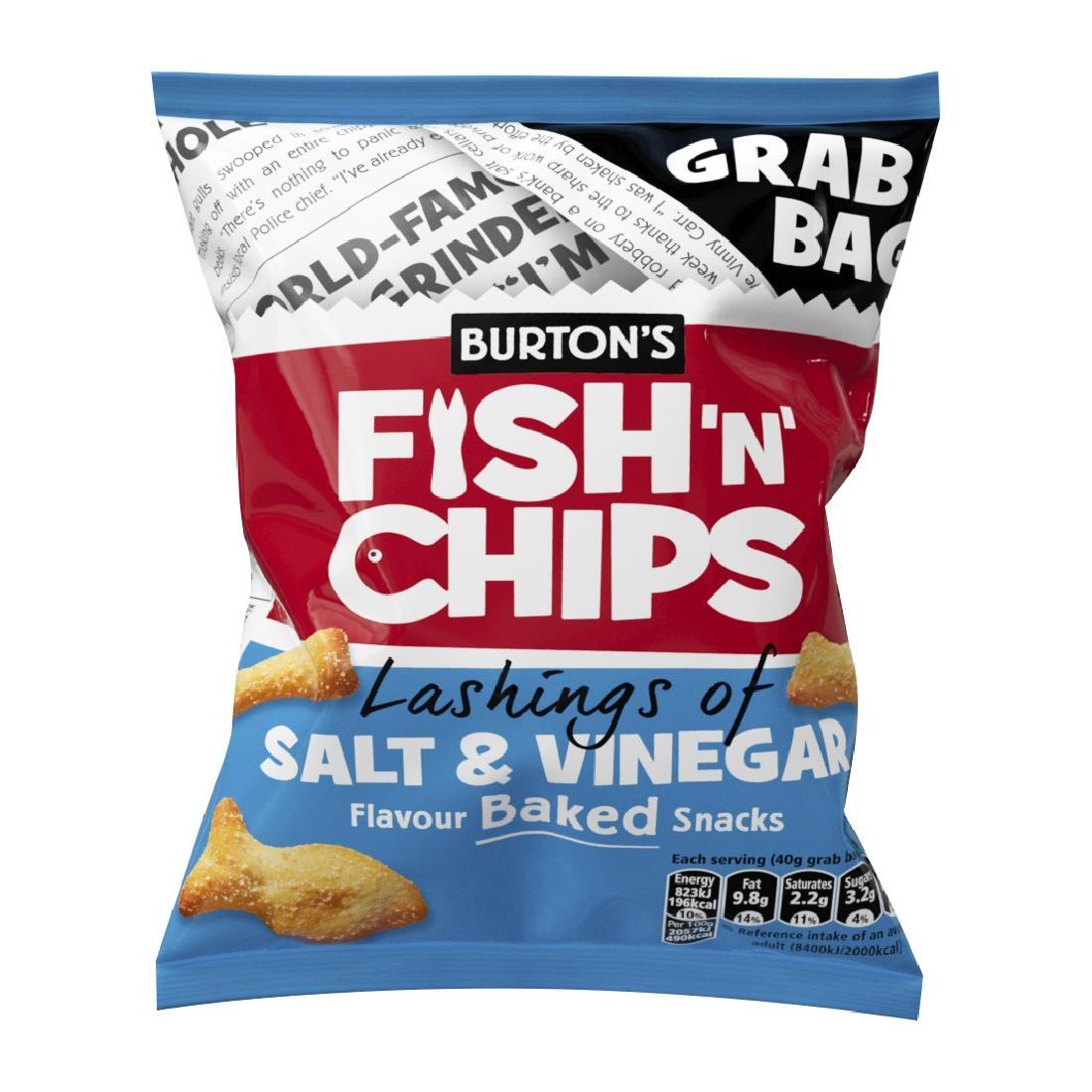 Burton's Fish 'n' Chips Salt & Vinegar Grab Bags 40g (30 Pack) - KA651 ...