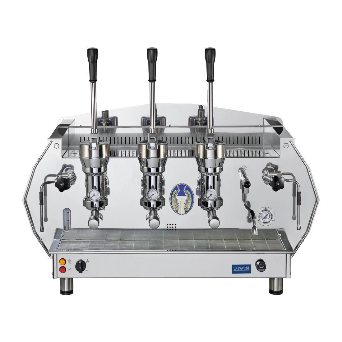 La Pavoni Three Group Professional Lever Coffee Machine 3-Phase Gold ...