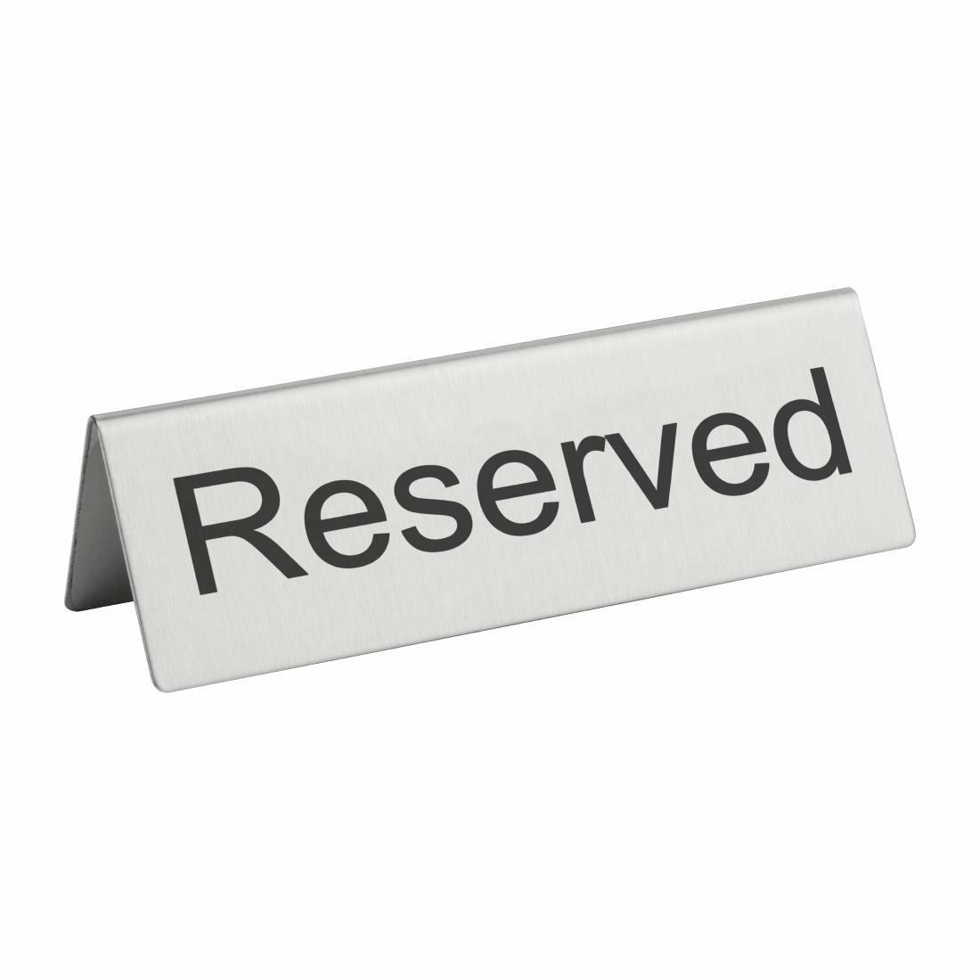 Olympia Brushed Steel Reserved Table Sign (10 Pack) - U051 | Go for ...