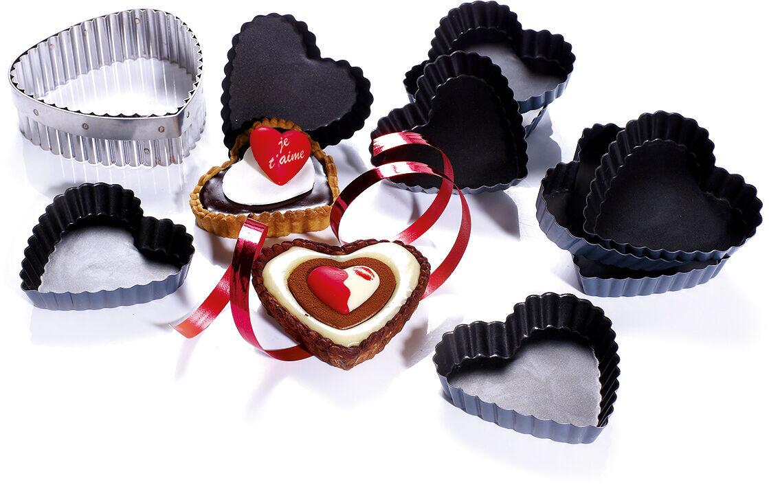 Exopan 12 Exopan Fluted Heart Tartlet Tins 9cm - 10949-01 | Go for Green