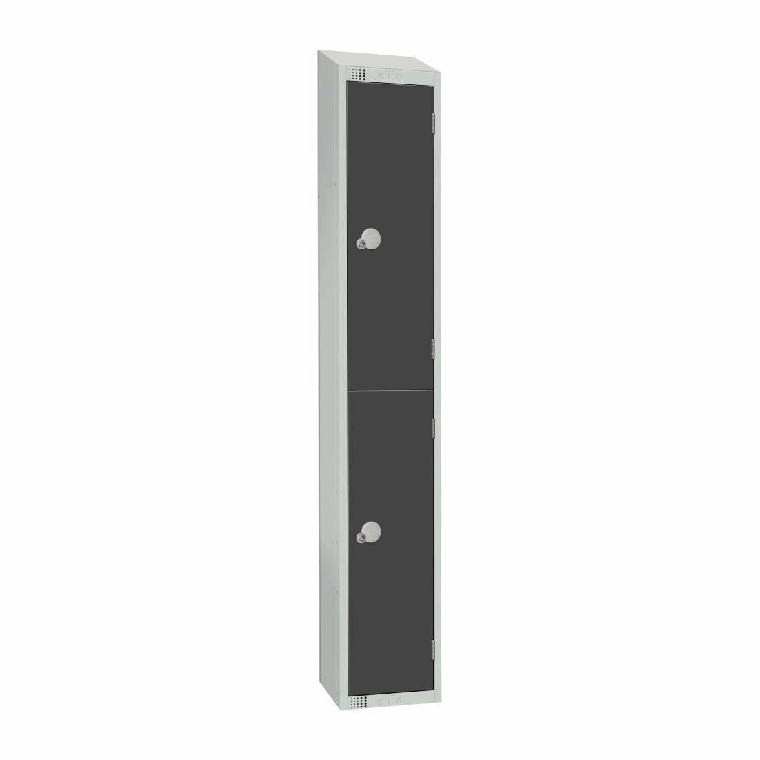 Elite Double Door Padlock Locker Graphite Grey with Sloping Top - GR692 ...