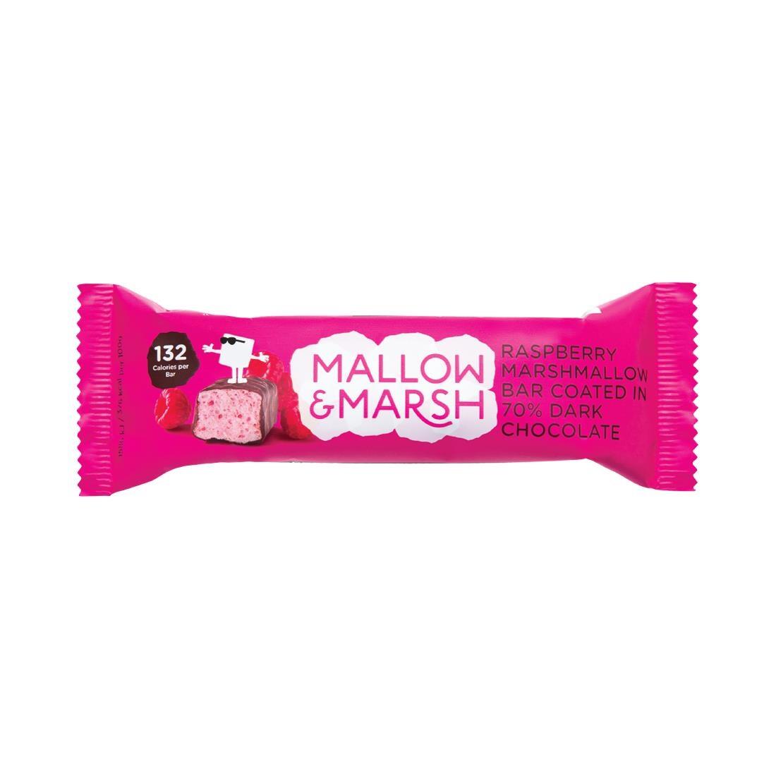 Mallow & Marsh Marshmallow Raspberry & Dark Chocolate Bars 35g (Pack of ...