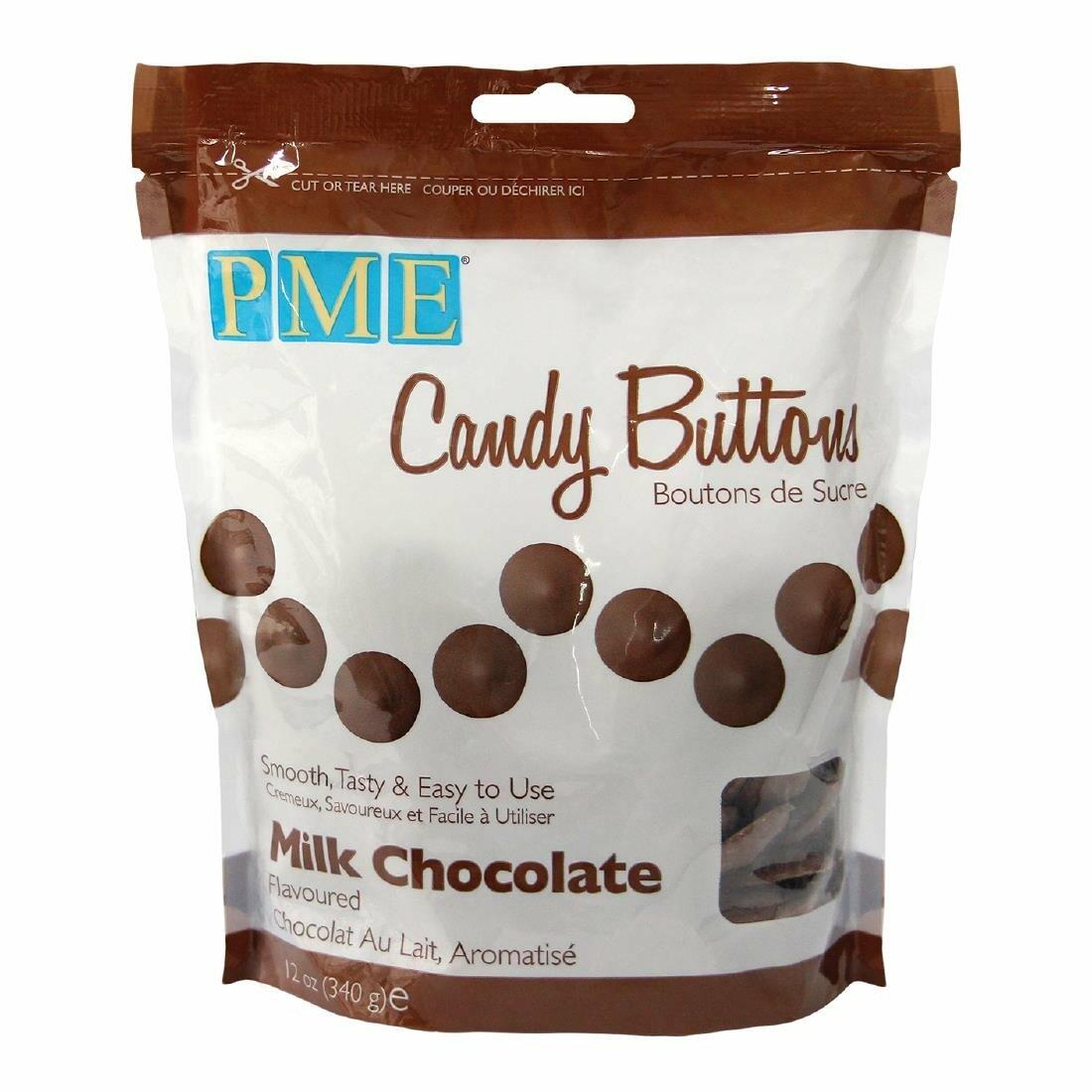 PME Candy Buttons Milk Chocolate 340g - HU351 | Go for Green Consumables