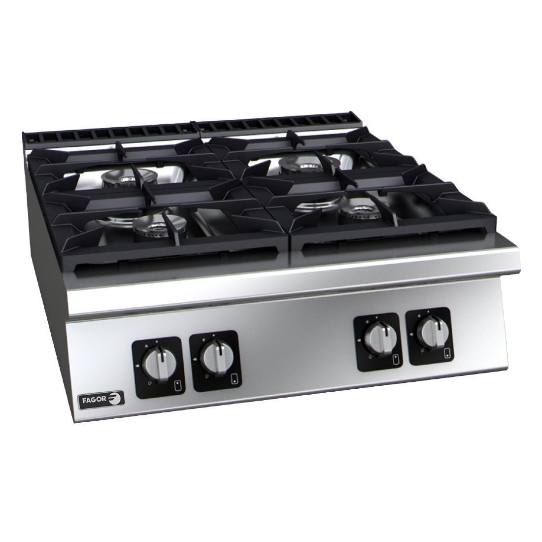 Fagor 900 Series 4 Burner Countertop Extra High Power Gas Hob 40.8kW ...