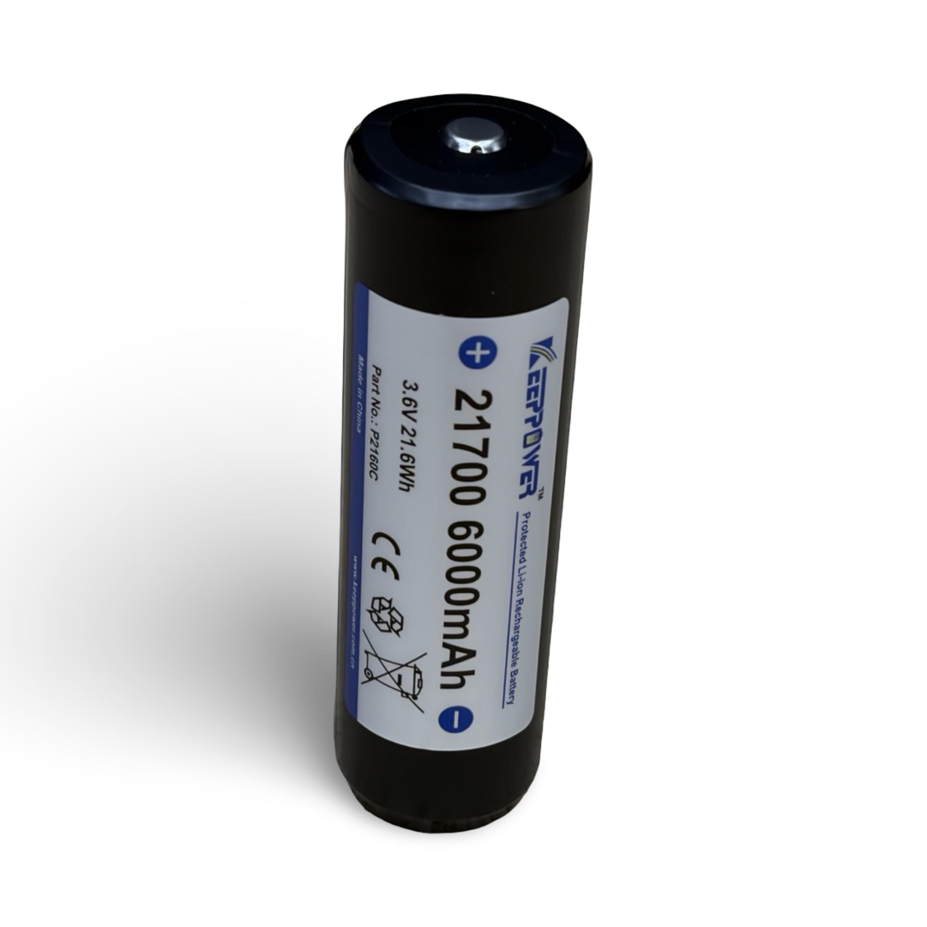 KeepPower 12A 6000mAh - 21700 Battery (Protected Button Top) - UK Stock