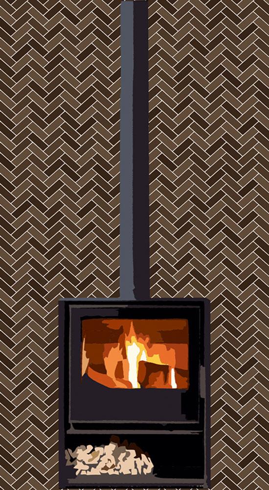 Diamond Caramel decorative stove heat shield