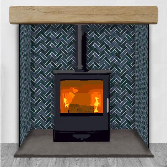 Herringbone Blue Fire Chamber