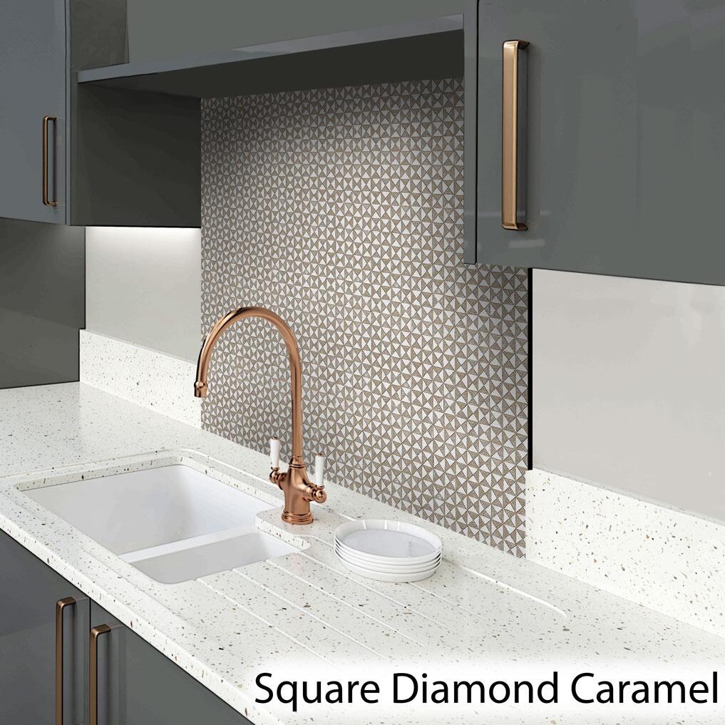 Diamond Caramel Kitchen Splashback