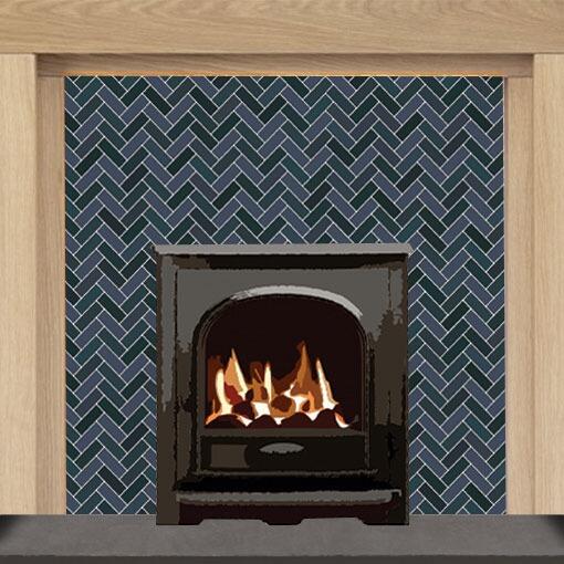 Herringbone Blue Fireback
