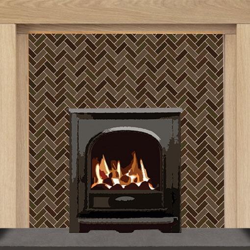 Herringbone Brown Fireback