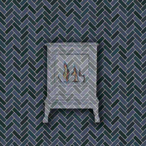 Herringbone Blue Fireback