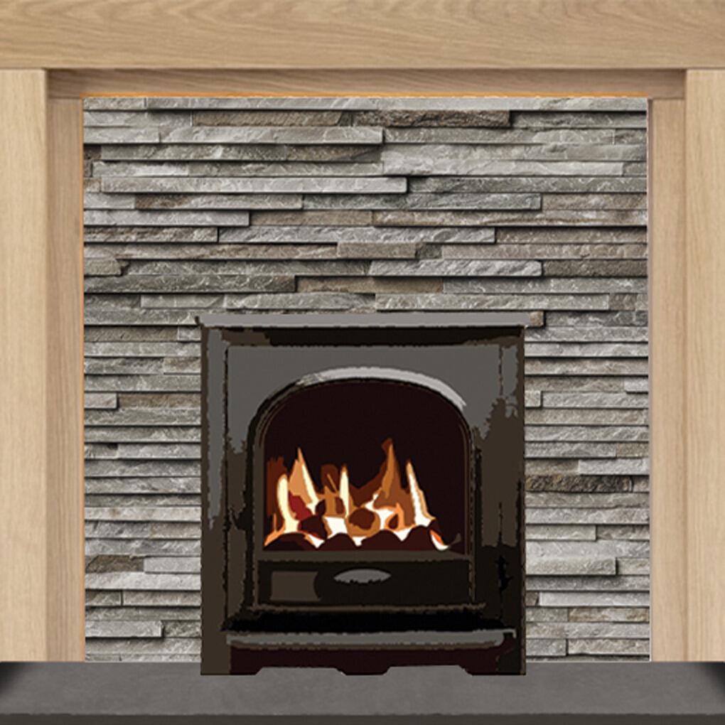 Split Face Stone Fireback