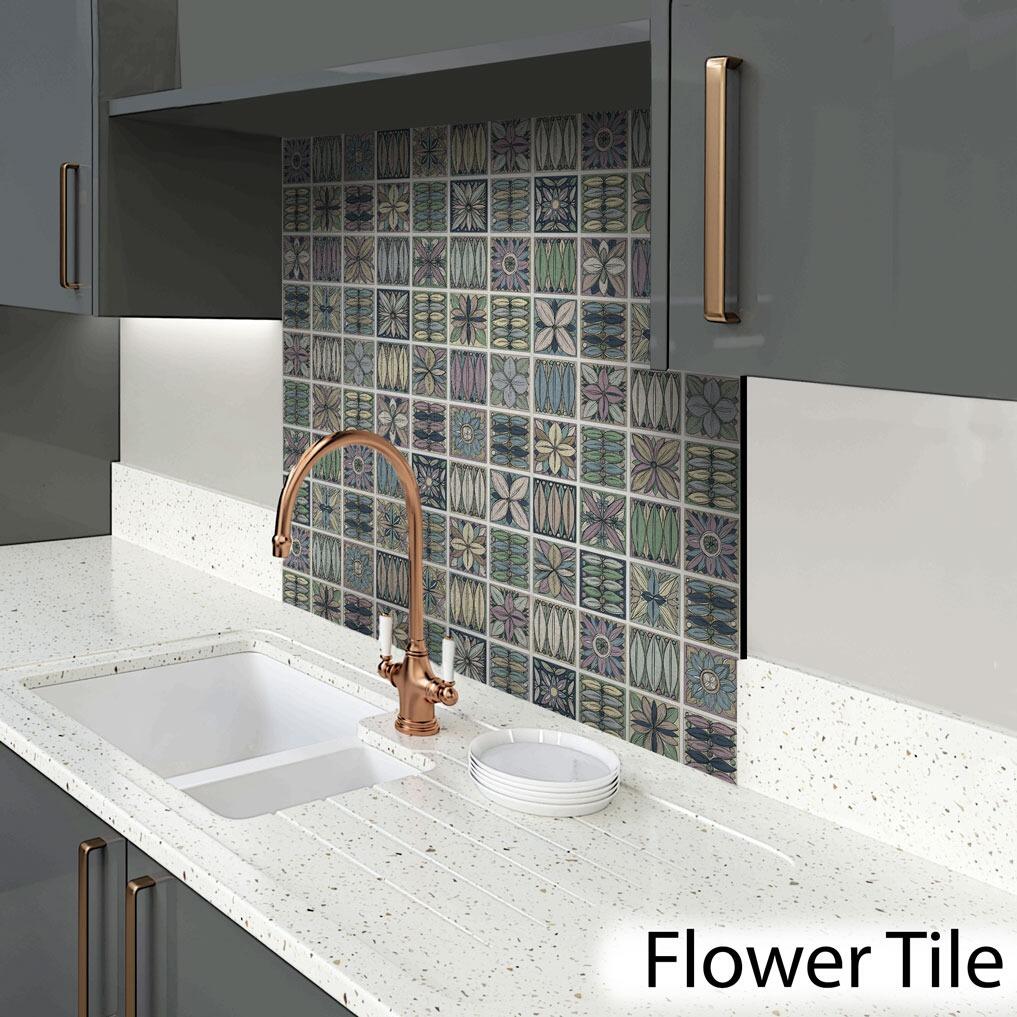 Flower Tile Kitchen Splashback