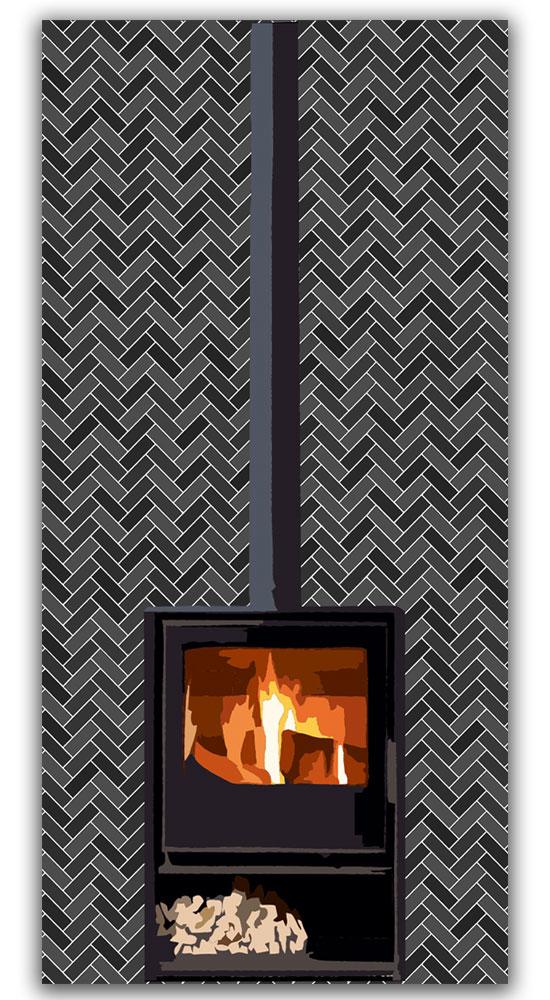 Diamond Caramel decorative stove heat shield