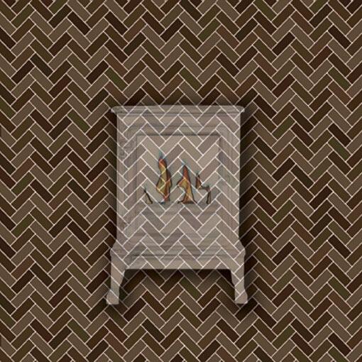 Herringbone Brown Fireback