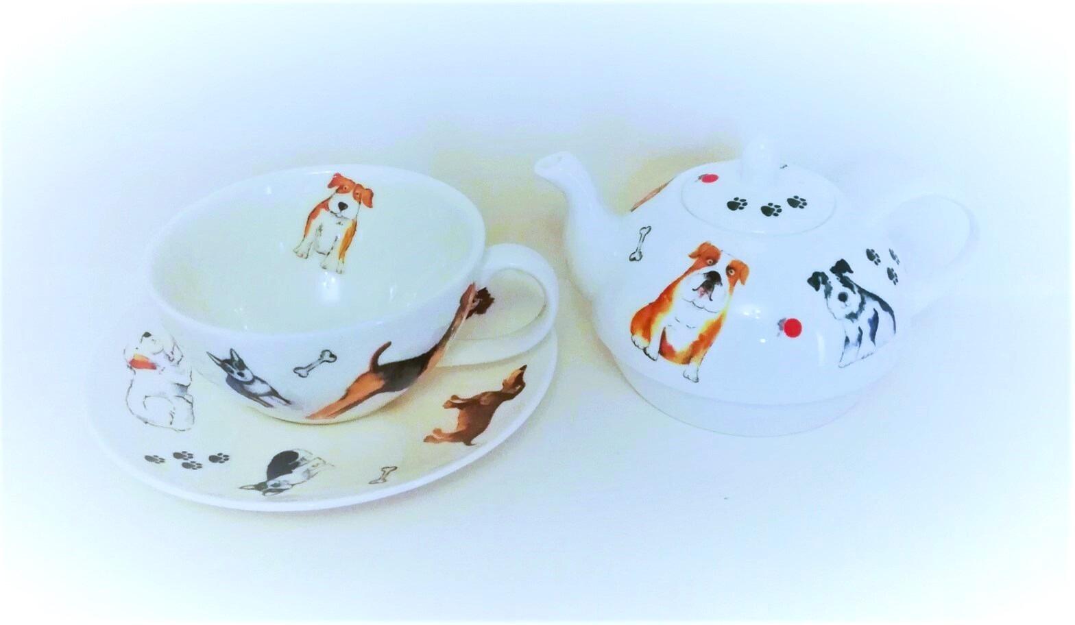 Dogs Tea for One Set