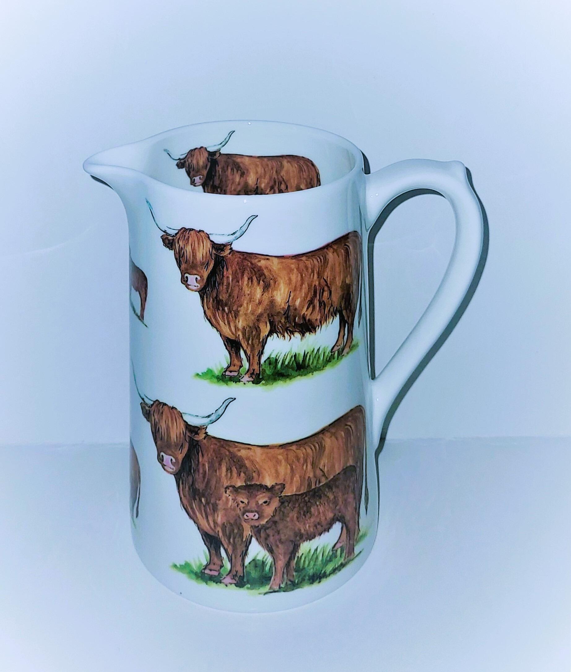 Highland cow large jug