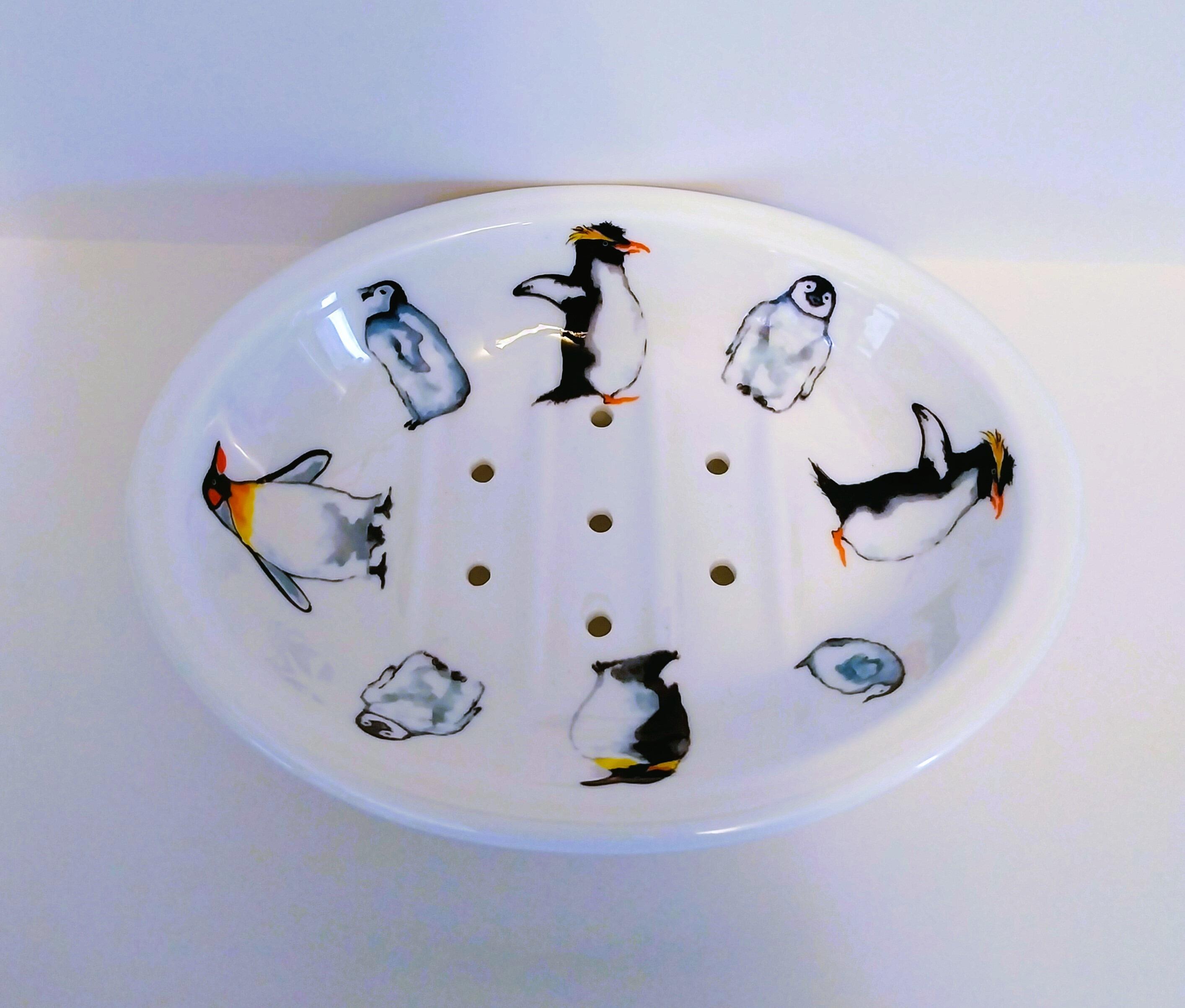 Penguins soap dish