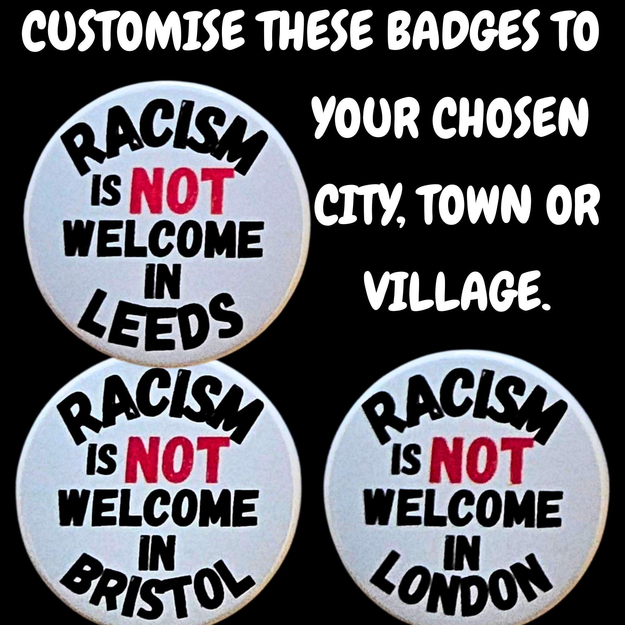 .Racism is not welcome badges pin badges