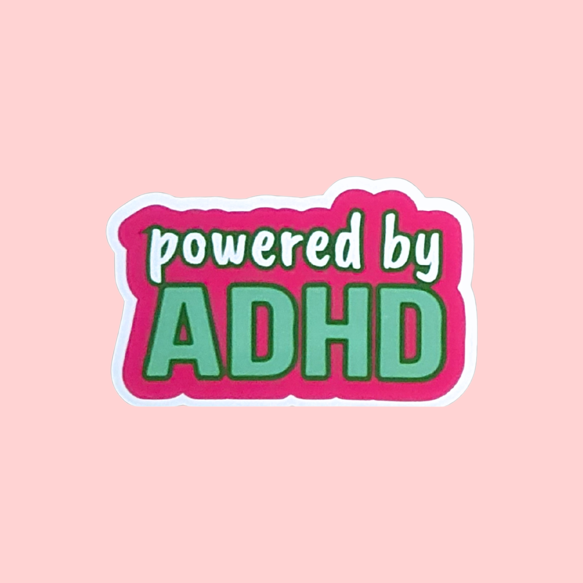 Stickers Powered by ADHD glossy vinyl