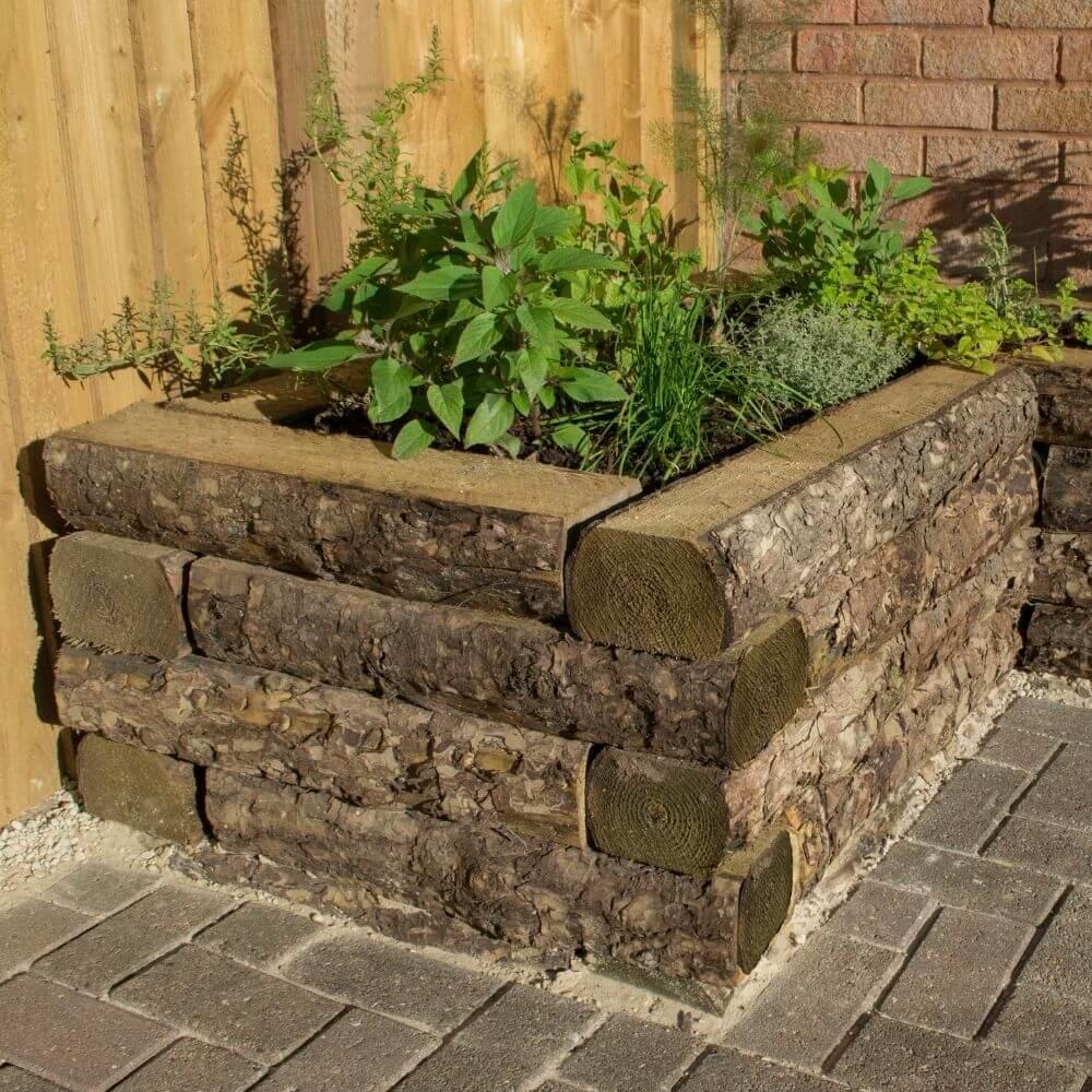 Rustic Sleepers 1.2m - Natural Wood - Fencing Essentials