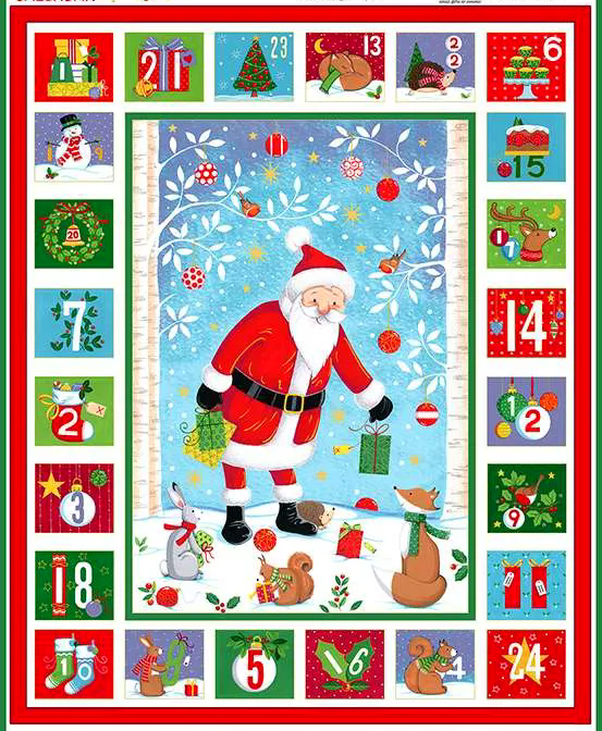 Merry Santa Christmas Advent Calendar Craft Panel