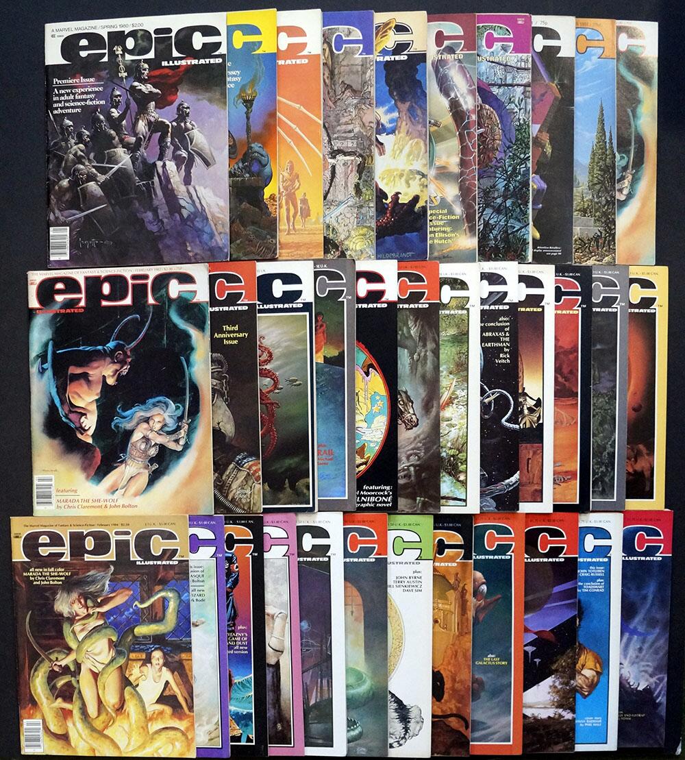 Epic Illustrated #1 - #34 (33 issues - missing #31) by Chris Claremont ...
