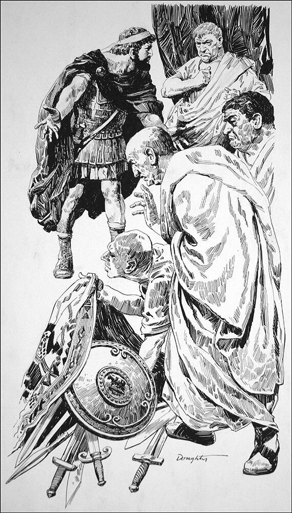 Tarquin the Etruscan Tyrant King of Rome art by Cecil Doughty (Signed)