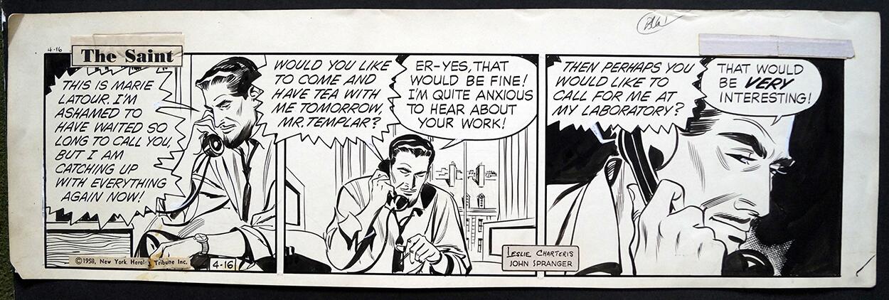 The Saint Daily Strip art by John Spranger (Signed)