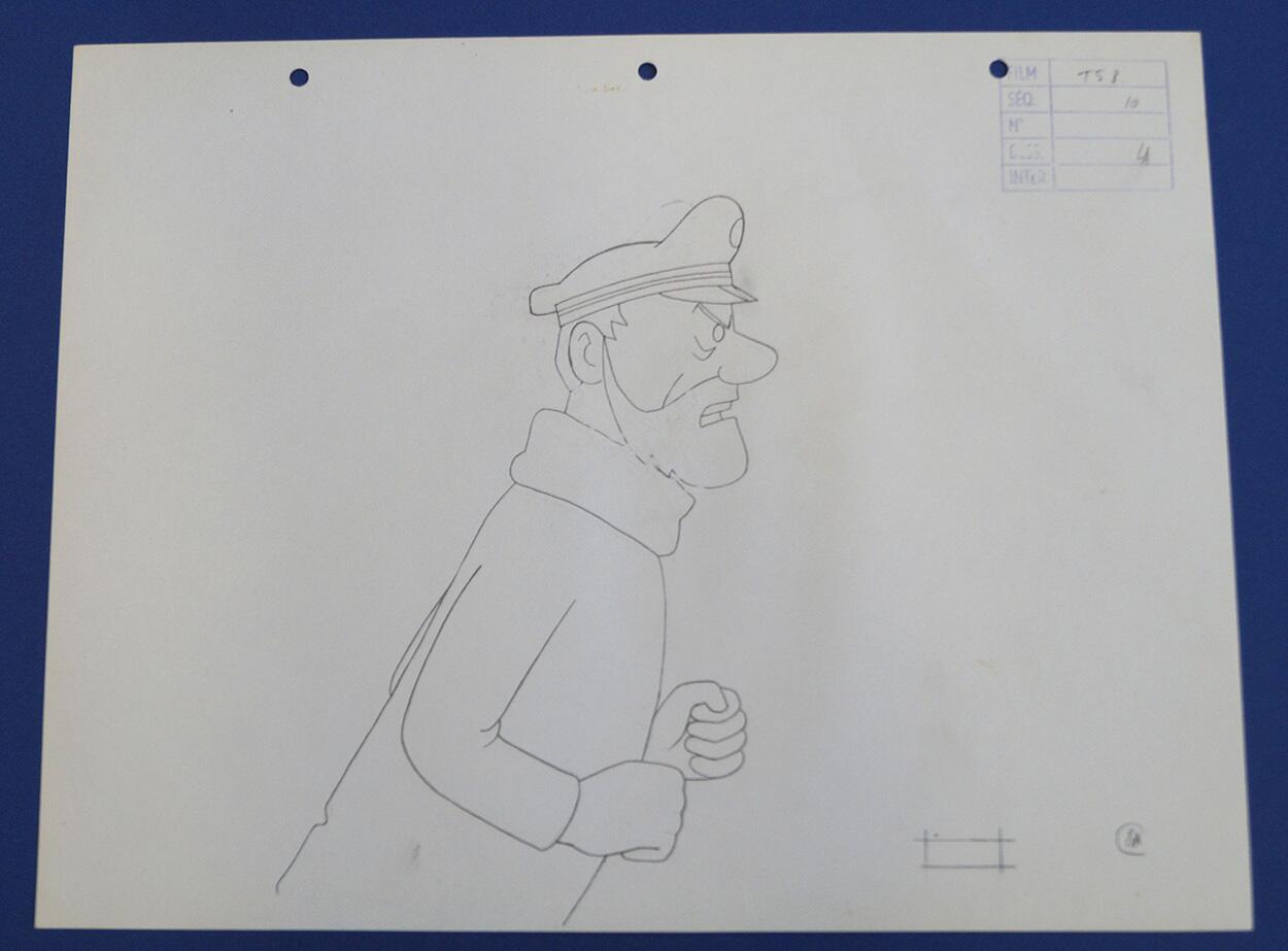 Captain Haddock drawing from Tintin art by Belvision Studios (after Hergé)