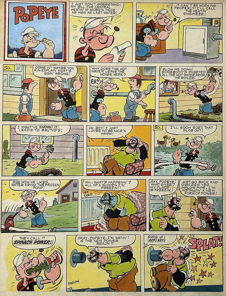 Popeye - Spinach Power! art by Bill Mevin (Signed)
