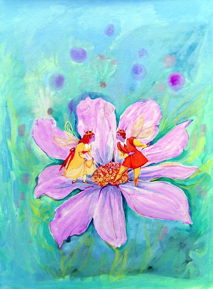 Thumbelina - Thumbelina Meets A Prince art by Gwen Green