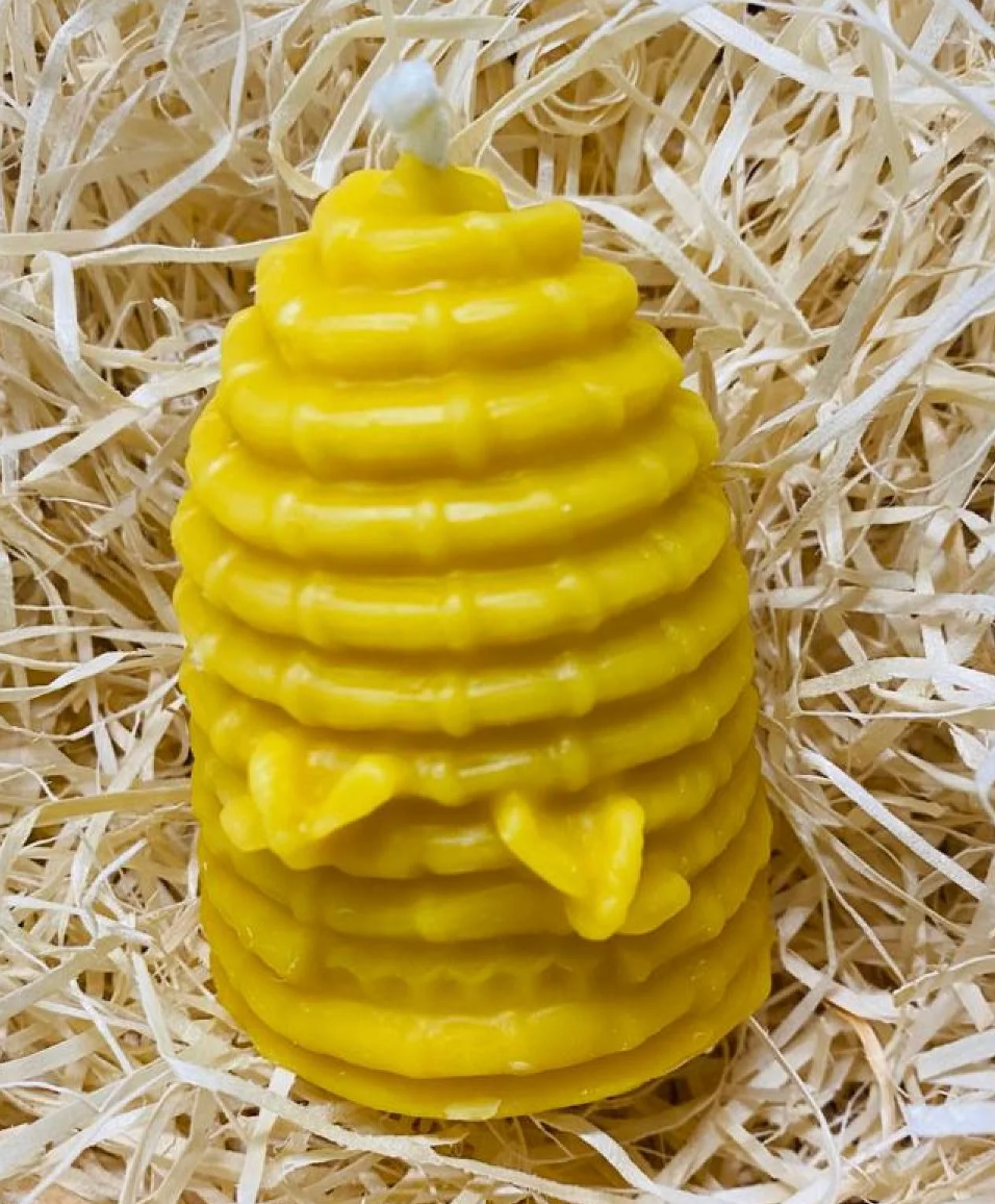 Skep Shaped Beeswax Candle