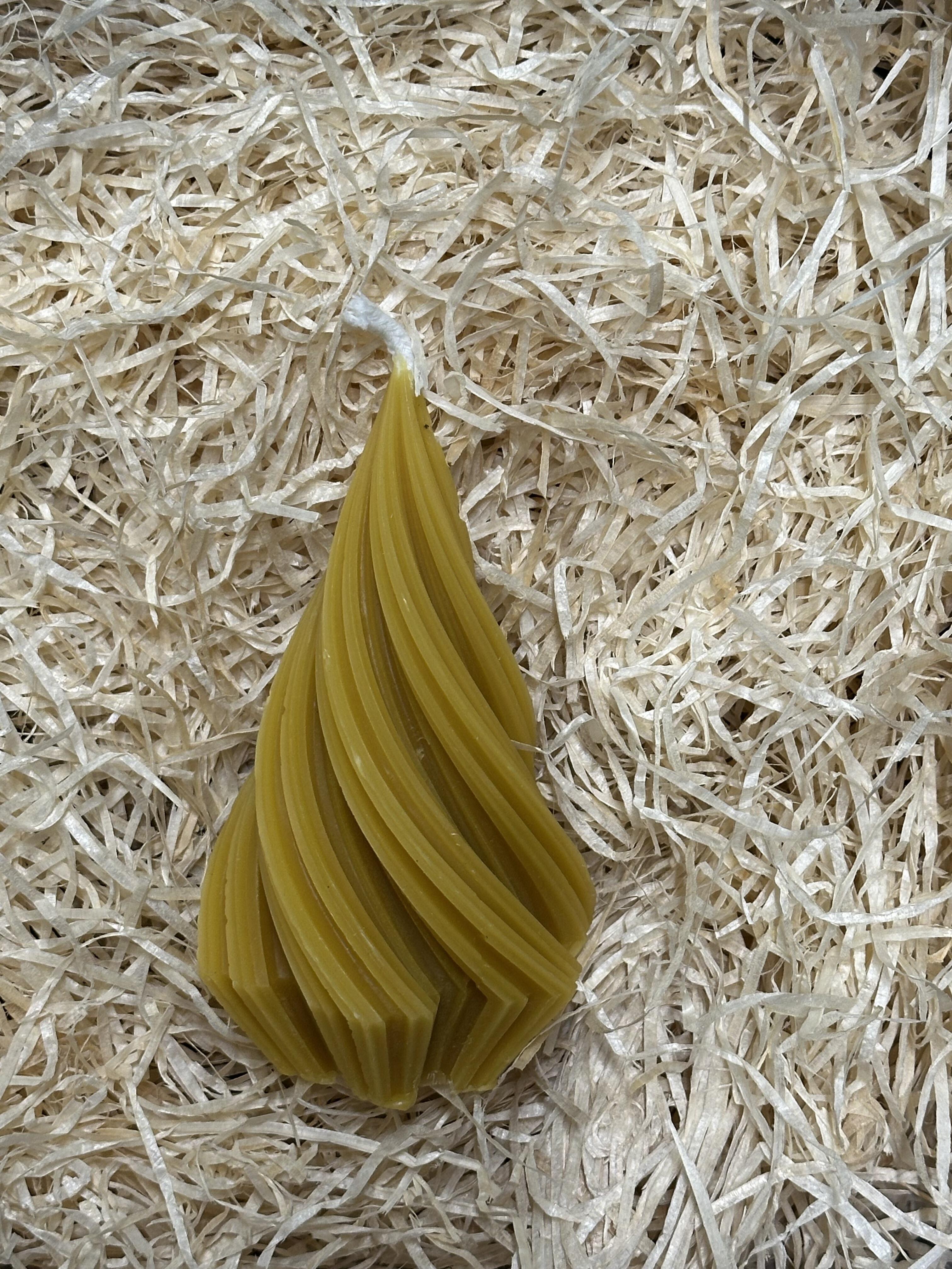 Spiral Tree shaped beeswax candle