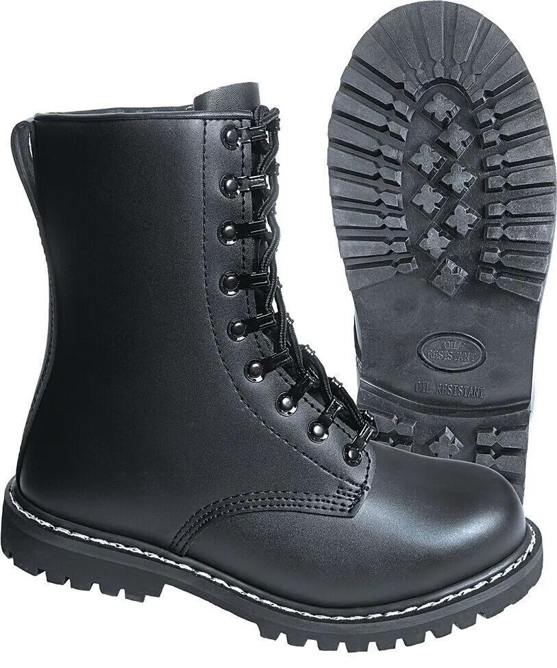 BRANDIT SPRINGERSTIEFEL PARA COMBAT BOOTS BLACK LEATHER STEEL TOE