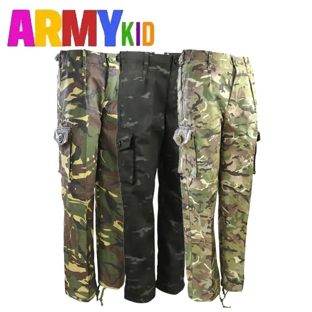KOMBAT UK KIDS CAMOUFLAGE TROUSERS Age 3 to 13 Black Cam | Multicam ...